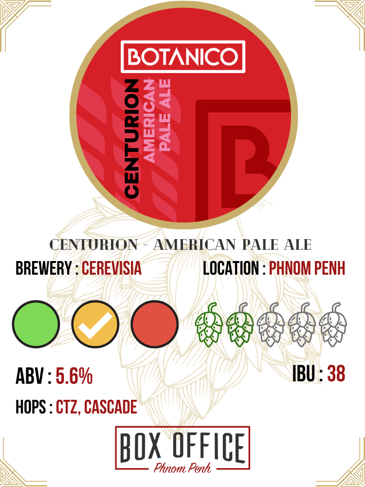 BOTANICO - CENTURION - AMERICAN PALE ALE - The Box Office Phnom Penh
