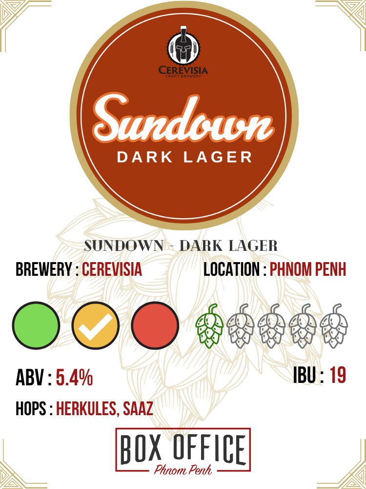 CEREVISIA - SUNDOWN- DARK LAGER (BOTTLE) - The Box Office Phnom Penh