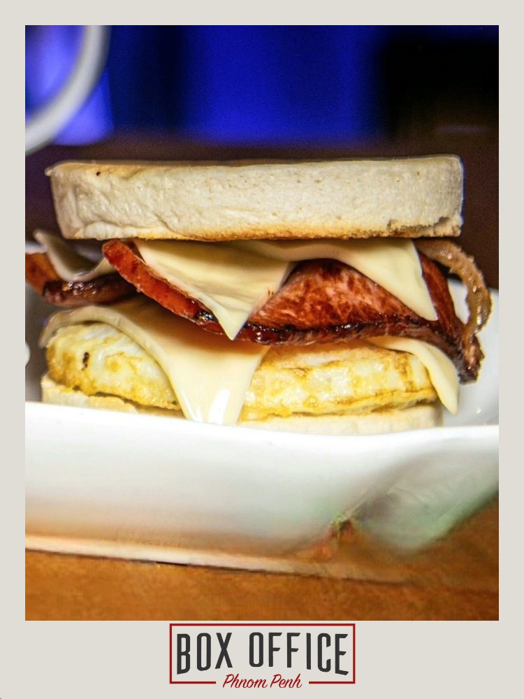 Bacon, Egg and Cheese Muffin - The Box Office Phnom Penh