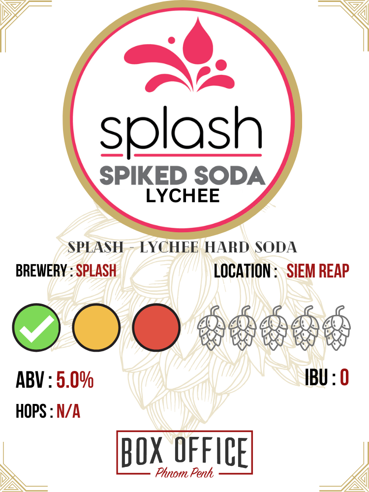 SPLASH - LYCHEE SPIKED SODA - The Box Office Phnom Penh